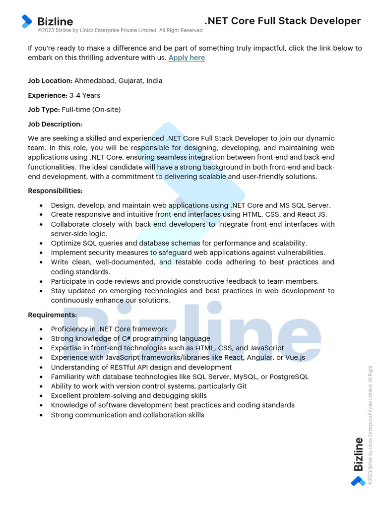 Dot Net Core Full Stack Developer | PDF | Web Development | Computer ...