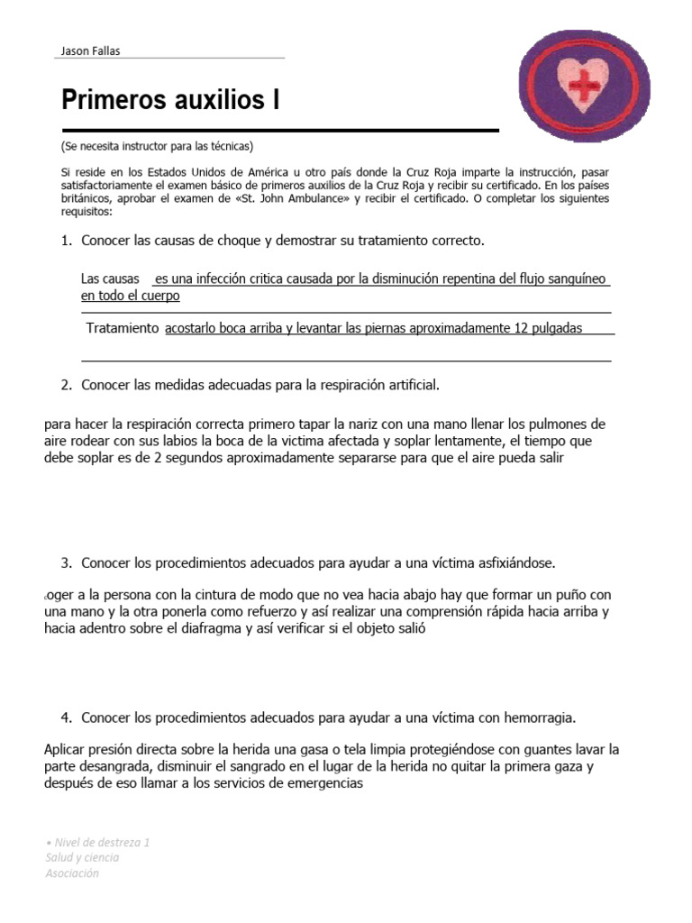 Primeros - Auxilios 1 | PDF | Carrera | Primeros auxilios