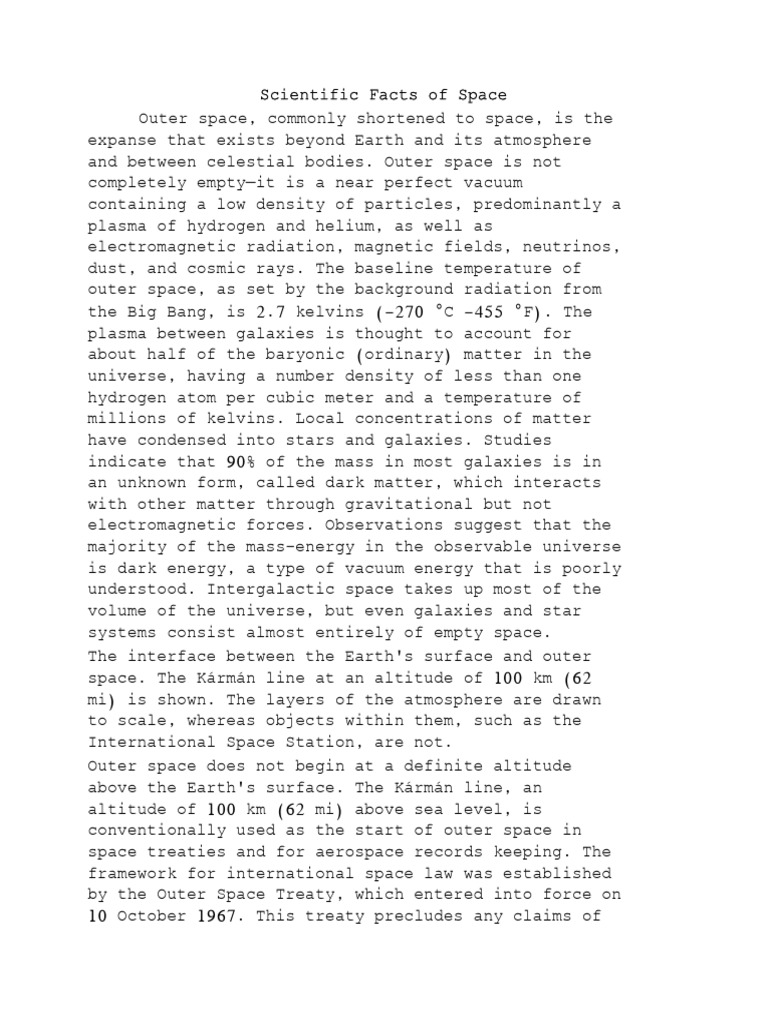 Scientific Facts of Space | PDF | Outer Space | Astrophysics