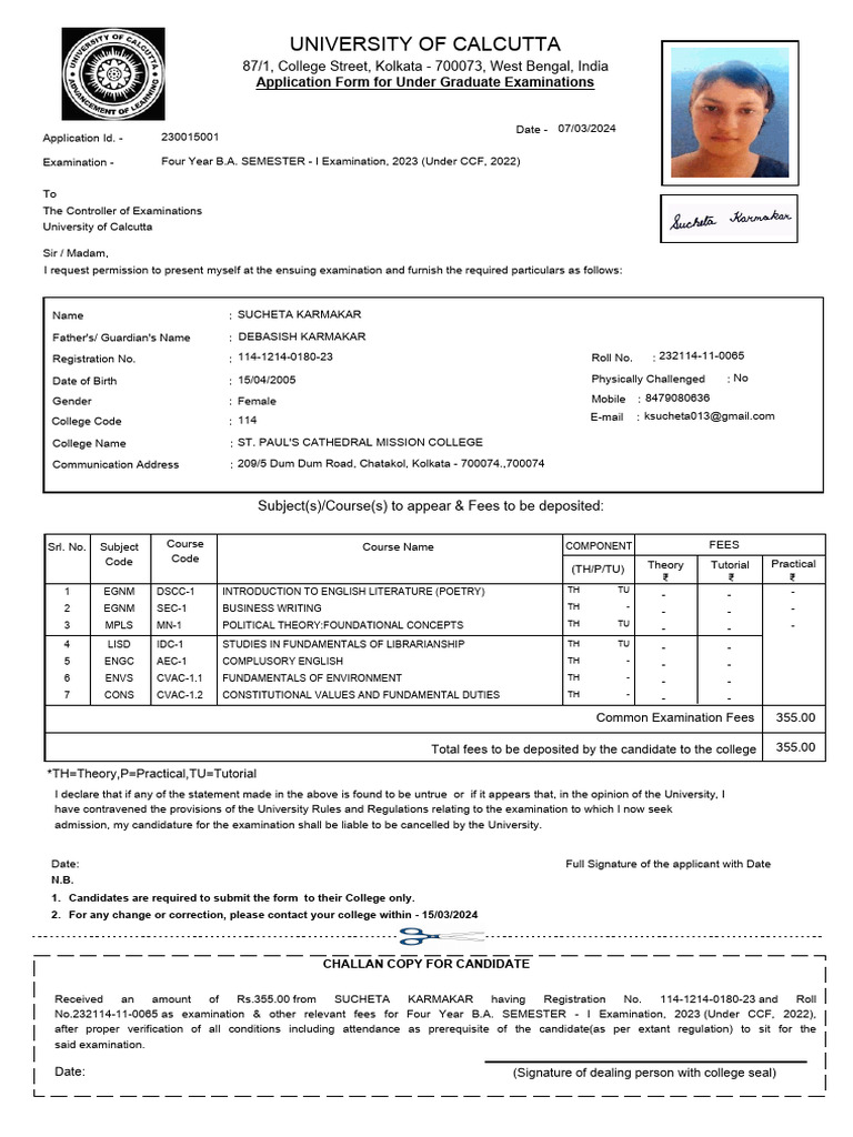 Enrolment - Form - 114 1214 0180 23 - 07 03 2024 - 20 58 | PDF ...