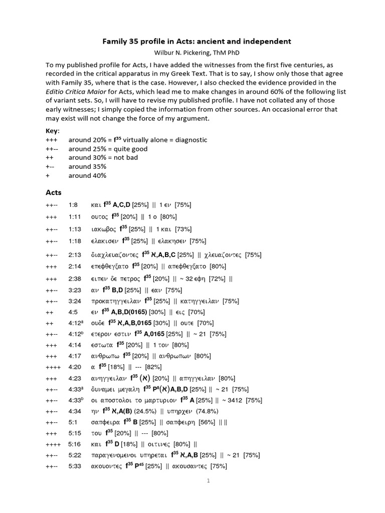 Family 35 Profile in Acts | PDF | Ancient Literature | Writing