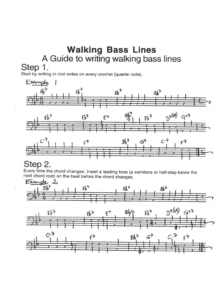 Walking Bass Lines Handout 1 | PDF