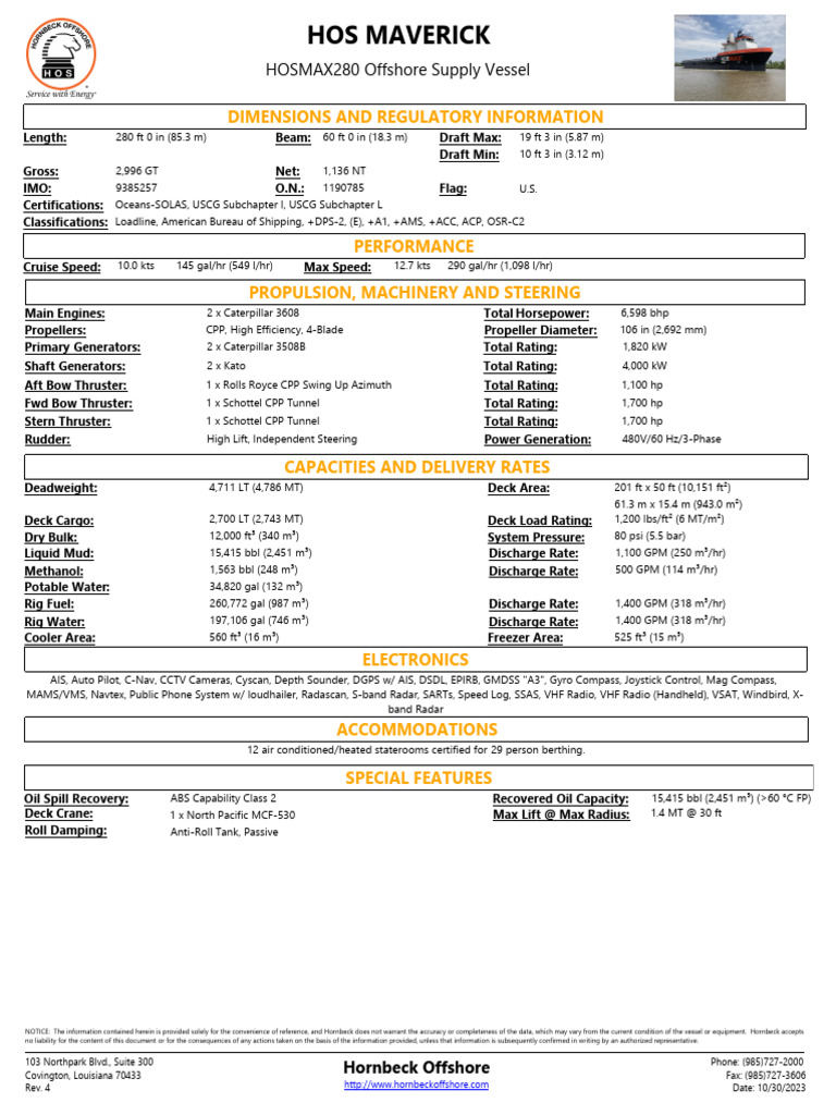 HOS Maverick Spec Sheet | PDF | Horsepower | Propeller