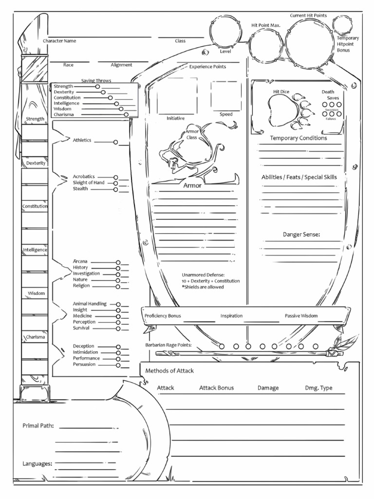 Barbarian Rage - B&W | PDF