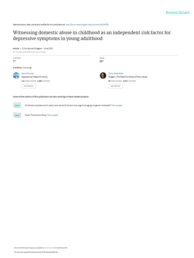 Russell Springer Greenfield 2010 - Violencia Hogareña en La Infancia y ...