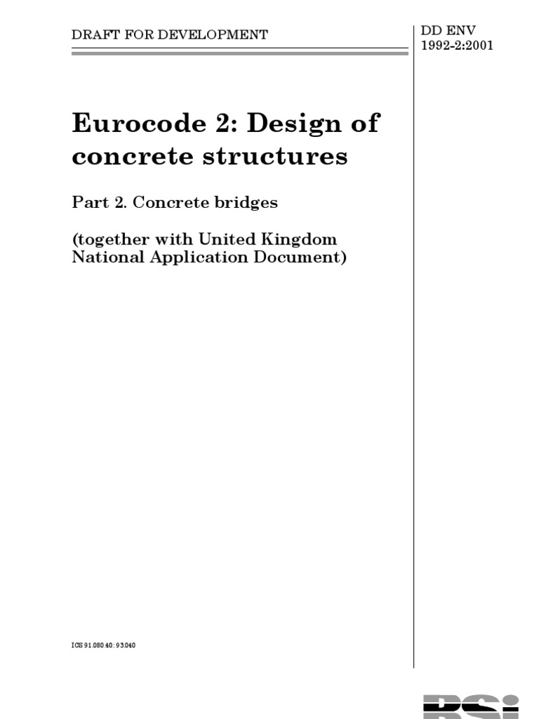 Eurocode 2 Part 2 - DDENV 1992-2-1996 | PDF | Prestressed Concrete ...