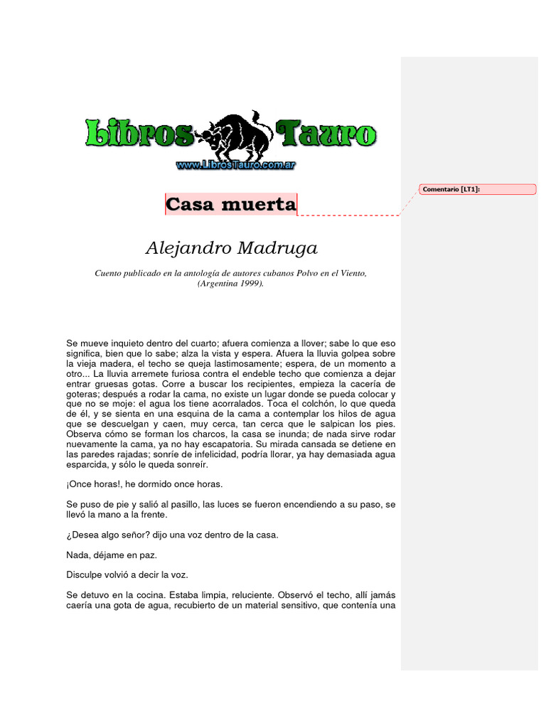 Casa Muerta - Alejandro Madruga | PDF | Pesadilla | Dormir