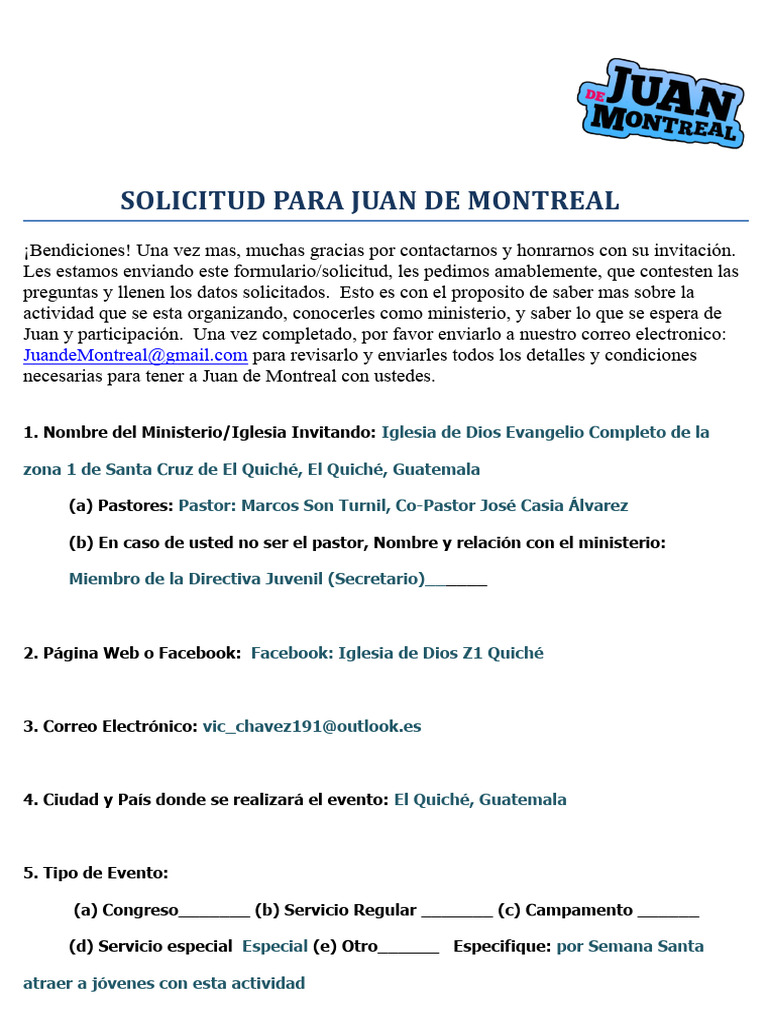 Solicitud para Evento | PDF