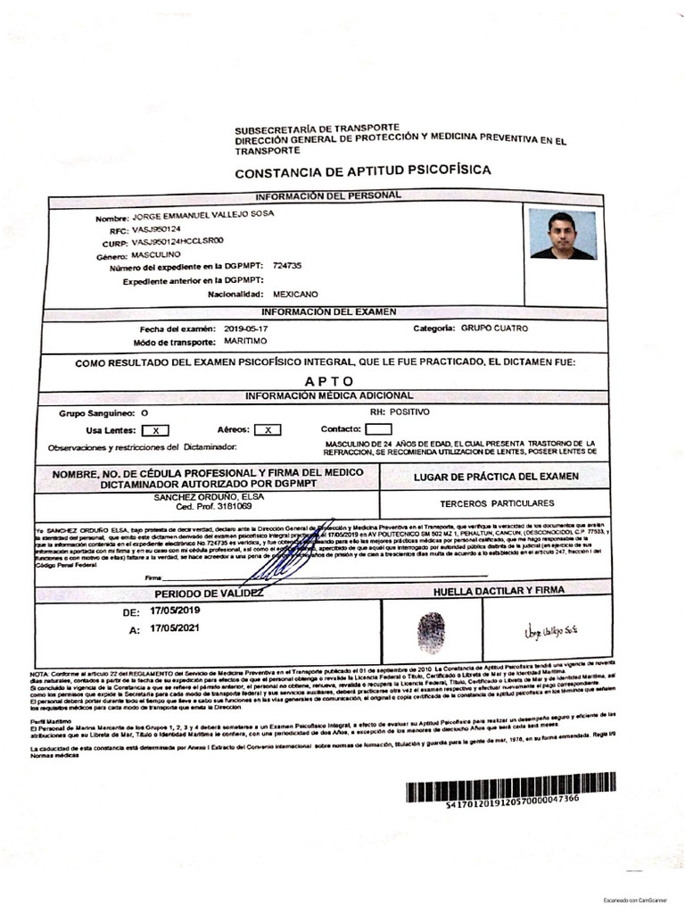 Exámen Médico SCT | PDF