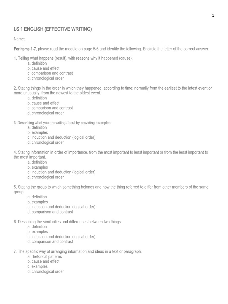 EFFECTIVE WRITING | PDF | Deductive Reasoning | Inductive Reasoning