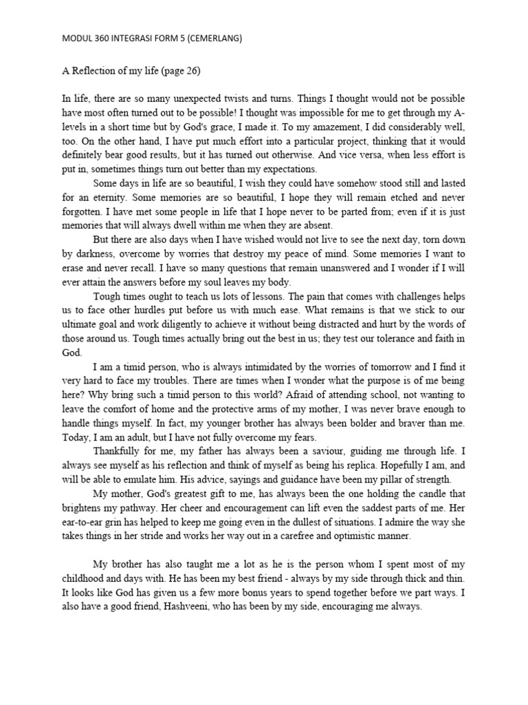 A Reflection of My Life | PDF | Cyberbullying | Natural Environment