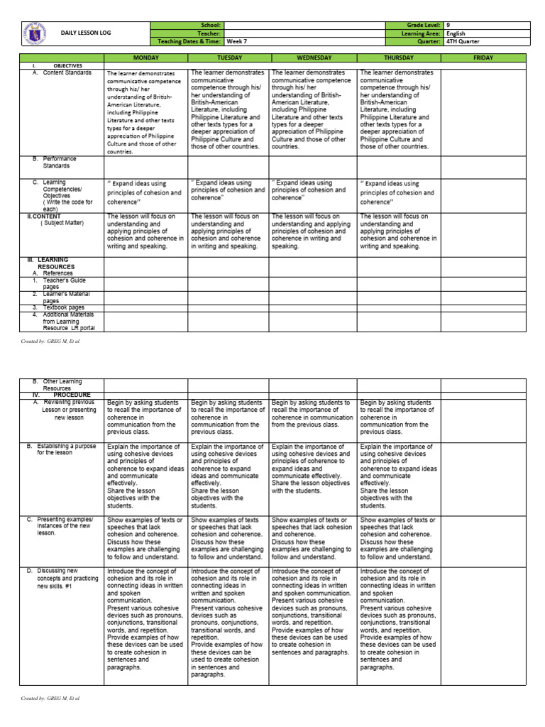 English9 Q4 WK7 Done | PDF | Learning | Communication