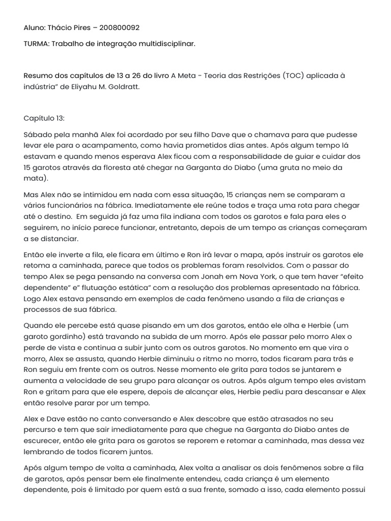 Resumo a Meta 2 - Thacio Pires | PDF | Tempo | Robô