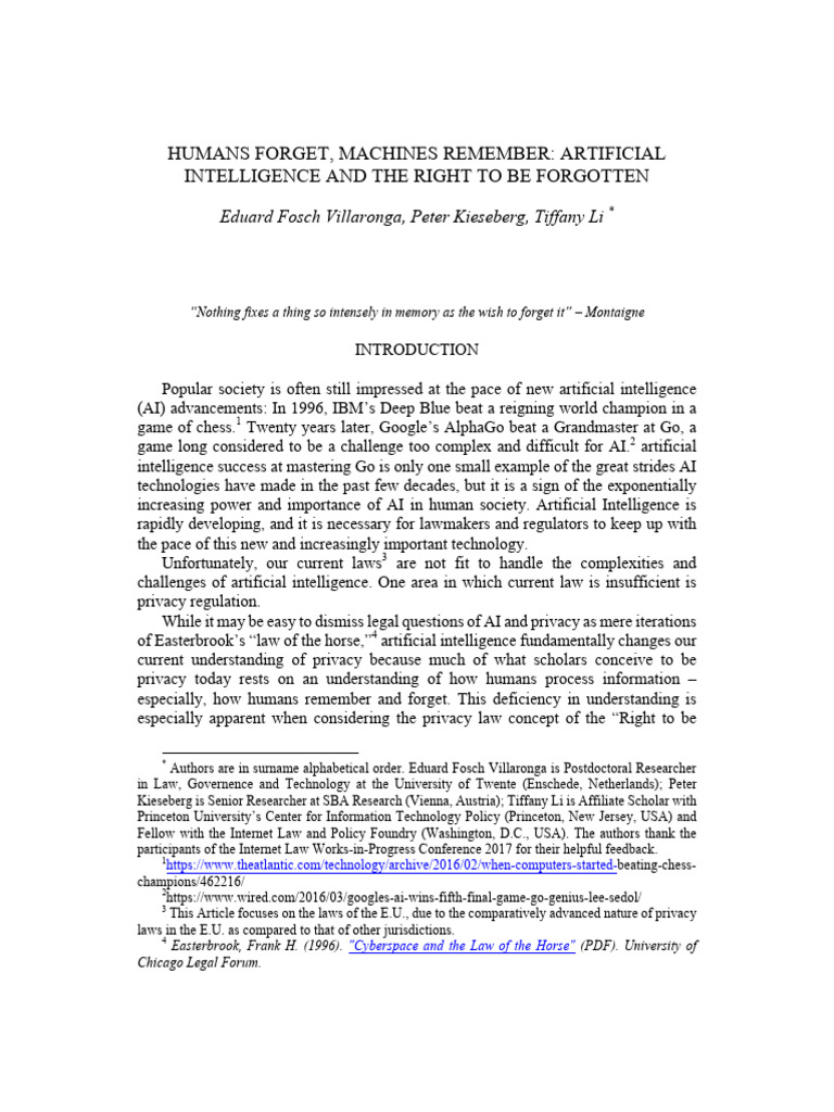 AI RTBF Preprint 13aug17 | PDF | Databases | Artificial Intelligence