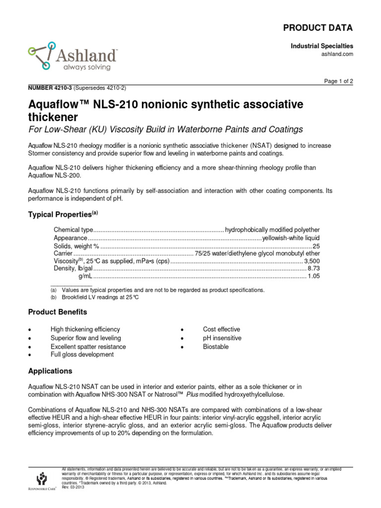 Aquaflow Nls-210 Nsat | Download Free PDF | Paint | Materials