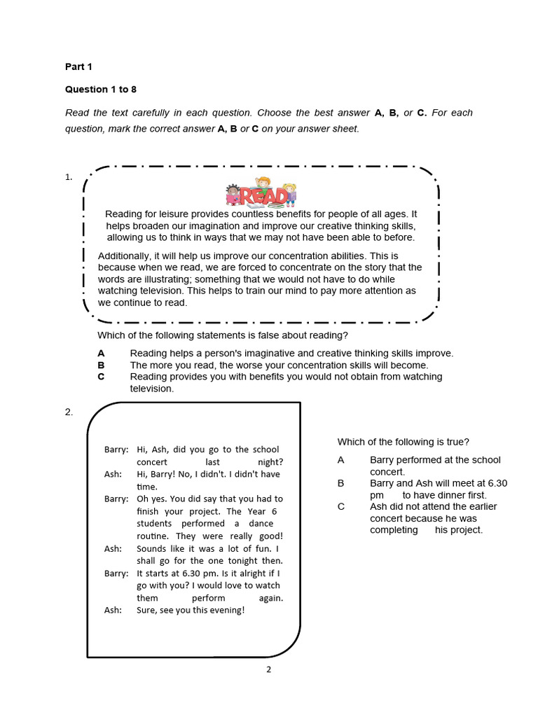 English Form 4 Paper 1 | PDF