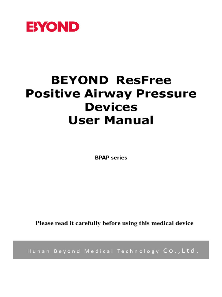 ResFree BPAP User Manual | PDF | Clinical Medicine