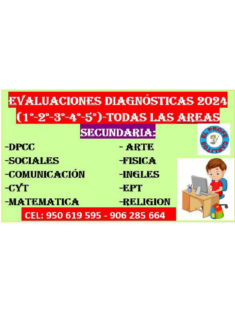 Evaluaciones Diagnosticas 2024 - Ciencia y Tecnologia - 2do | PDF