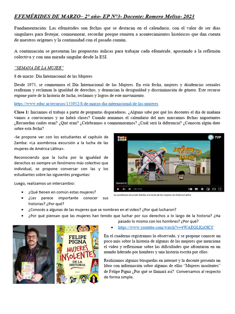 Efemérides de Marzo | PDF