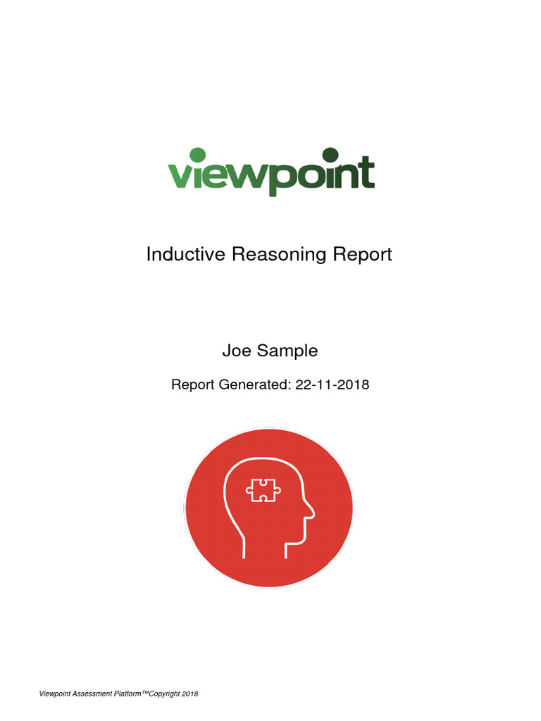 Joe Sample Inductive Reasoning Report | PDF | Inductive Reasoning | Reason