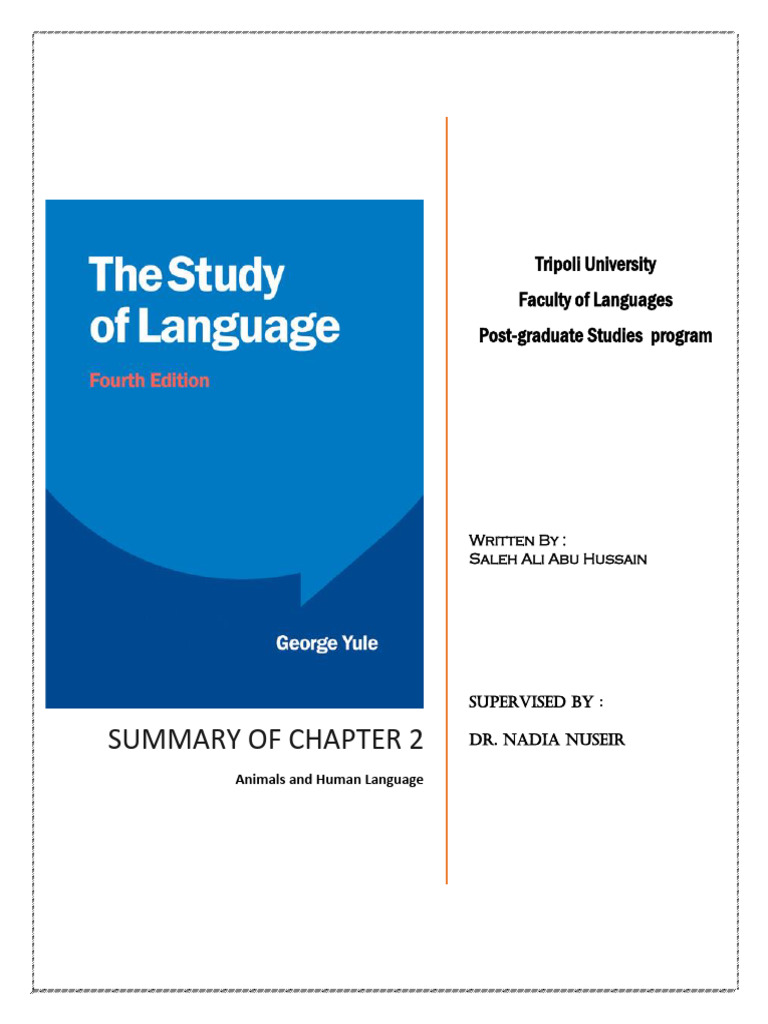 ( Summary of chapter 2) | PDF | Communication | Linguistics