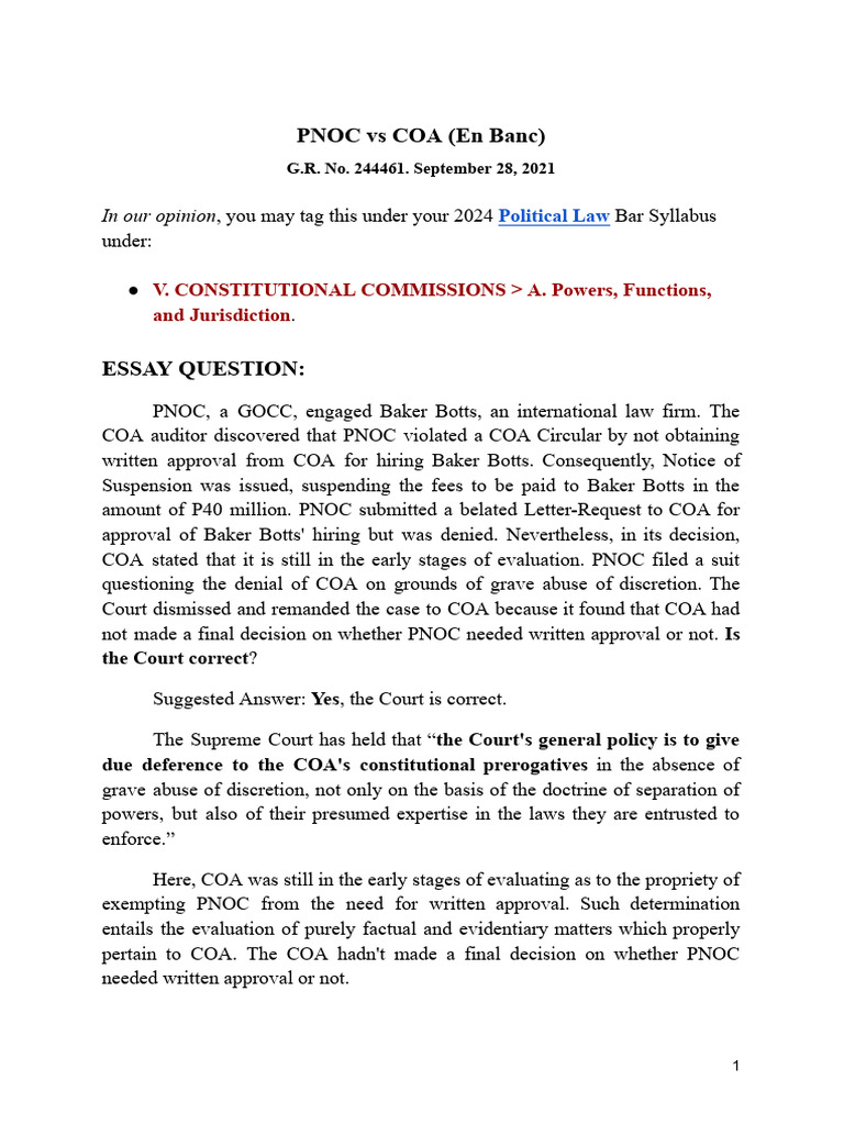 COA's Approval Requirement for PNOC | PDF | Certiorari | Arbitration