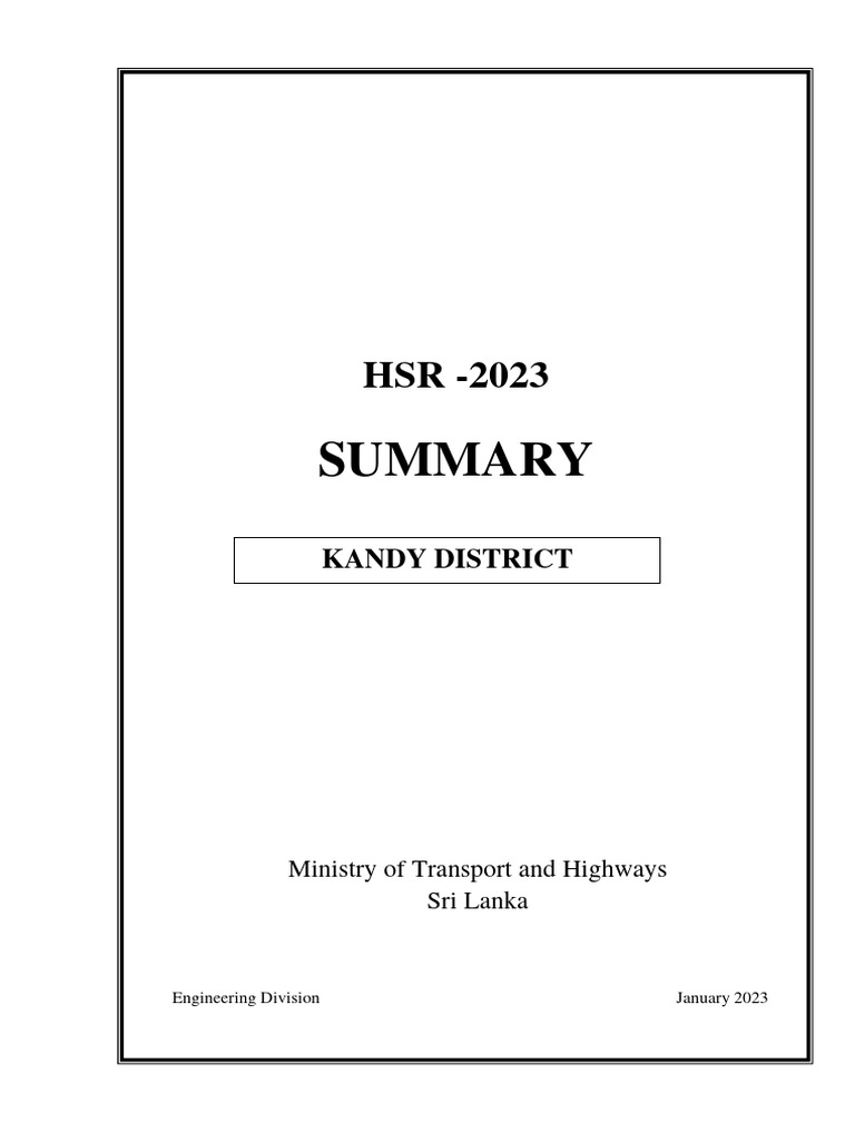HSR 2023: Highway Schedule of Rates | PDF | Concrete | Road
