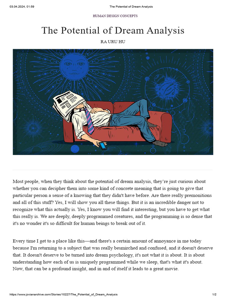 The Potential of Dream Analysis | PDF | Dream | Dream Interpretation