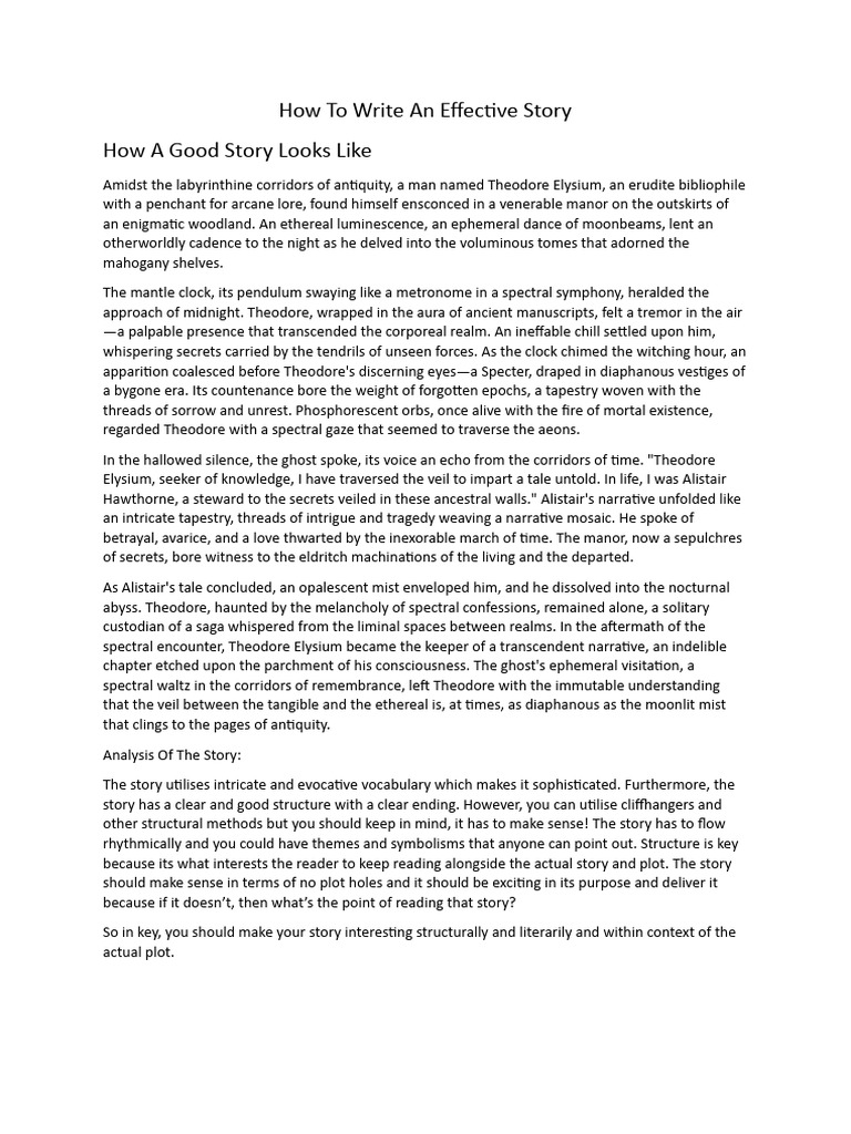 How To Write An Effective Story | PDF