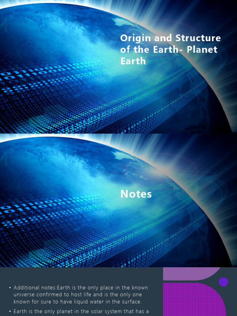 Origin and Structure of the Earth Planet Earth | PDF | Atmosphere | Earth