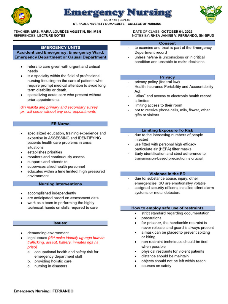 Emergency-Nursing-118 | PDF | Traumatic Brain Injury | Emergency Department