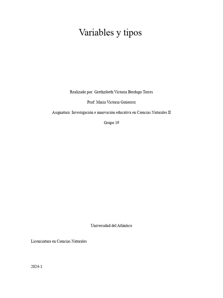Variables y Tipos | PDF