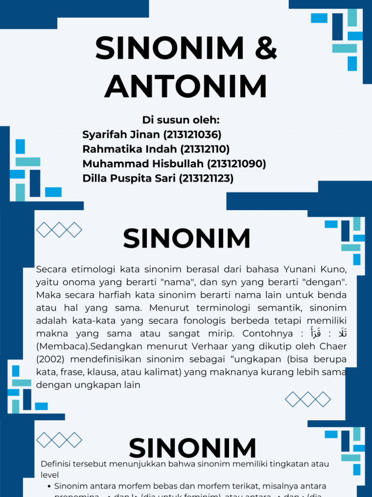 Sinomin & Antonim | PDF
