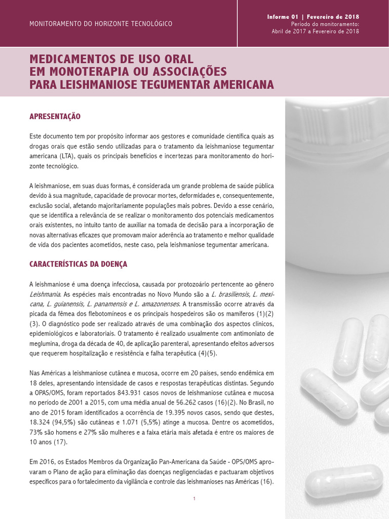 Medicamentos de Uso Oral em Monoterapia Ou Associações para ...