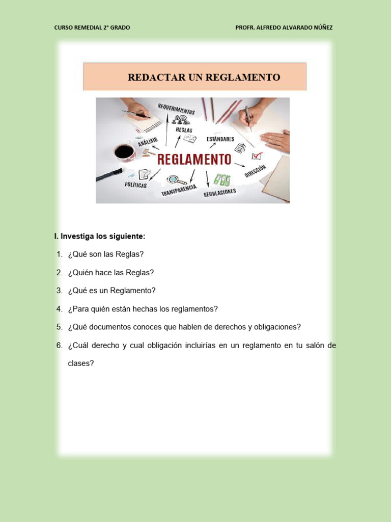 REDACTAR UN REGLAMENTO | PDF