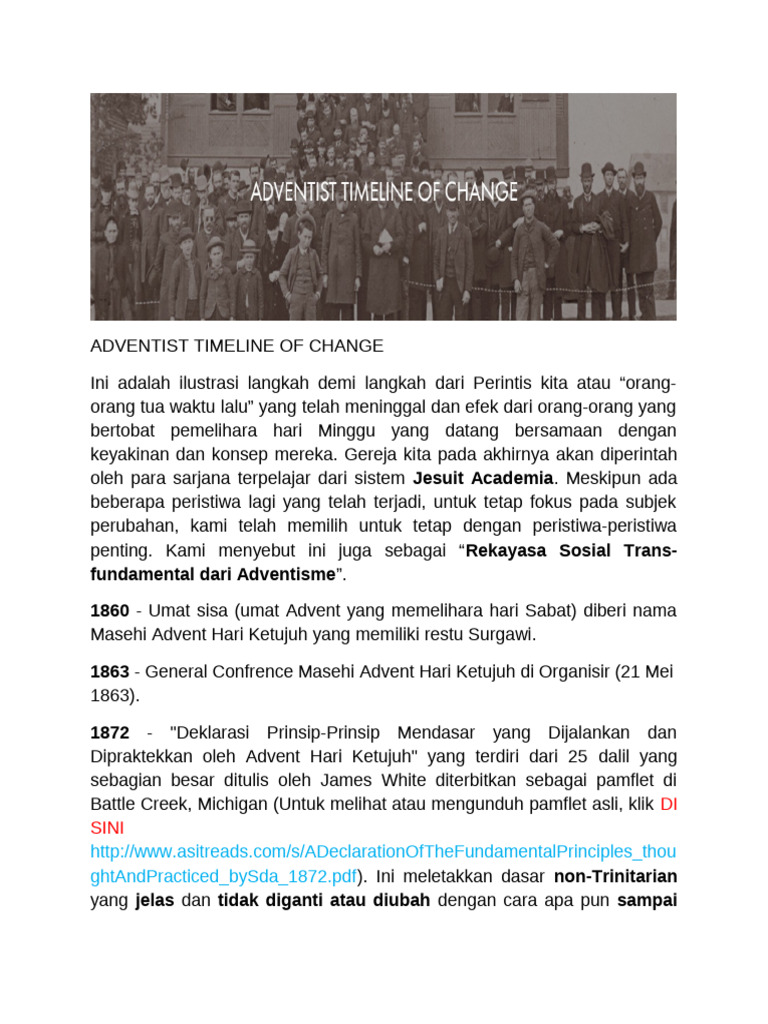 Adventist Timeline of Change | PDF