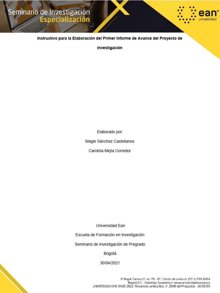 Instructivo - Primer Informe Espec | PDF | Teoría | Paradigma