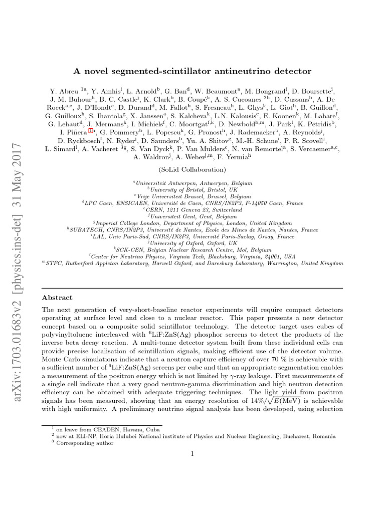 A novel segmented-scintillator antineutrino detector | PDF | Neutron | Neutrino