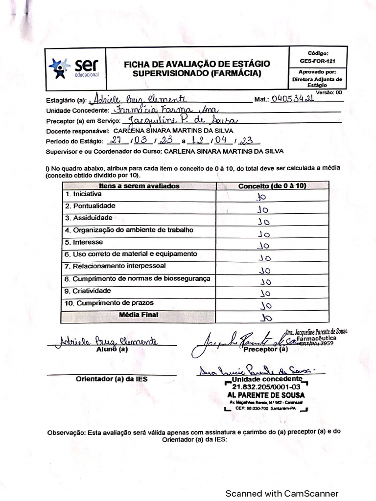 Documentos Estágio | PDF