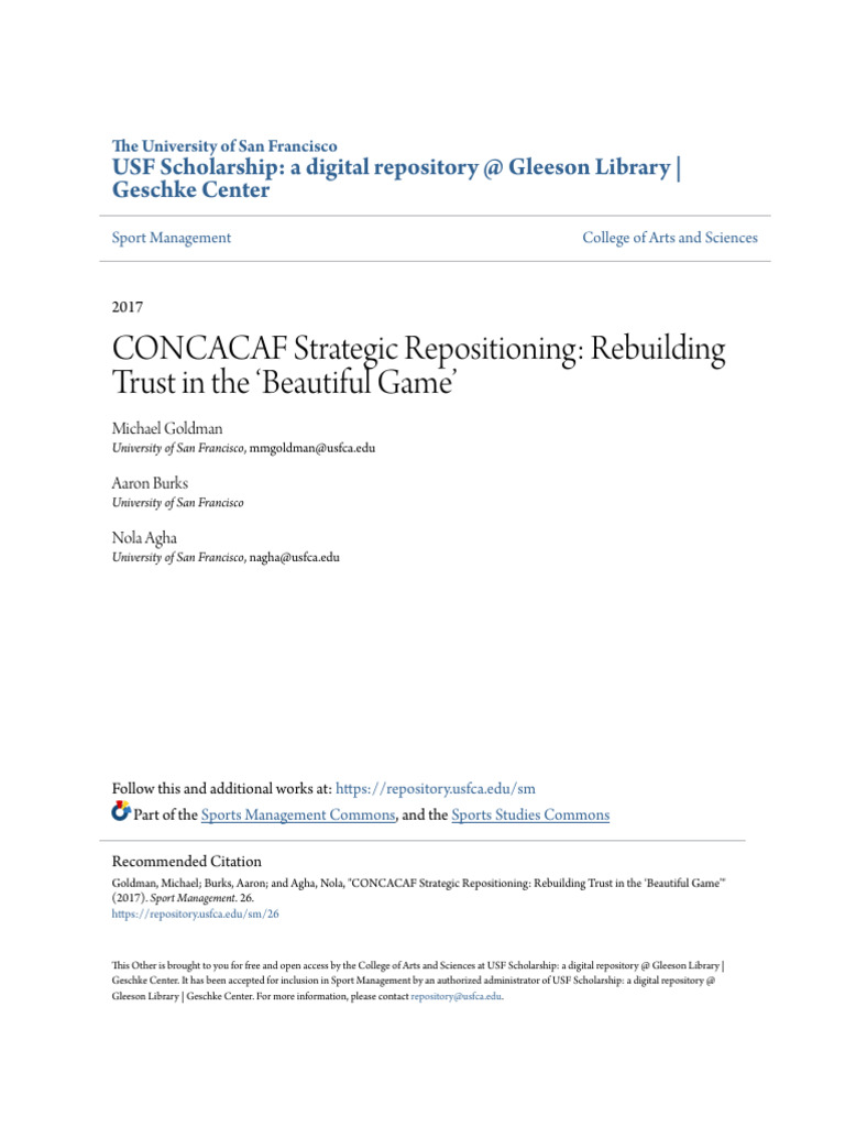 CONCACAF Strategic Repositioning - Rebuilding Trust in The - Beauti ... CONCACAF Strategic Repositioning - Rebuilding Trust in The - Beauti ...