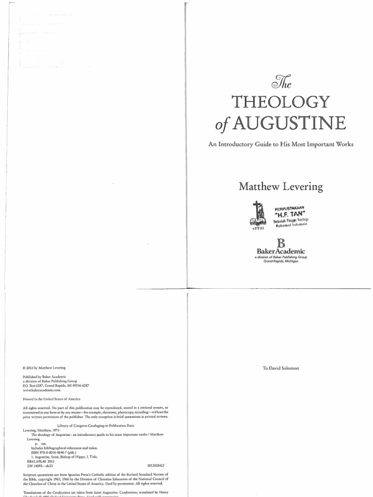The Theology of Augustine - By. Matthew Levering (Hal. 113-150) | PDF