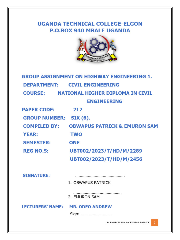 Highway Engineering Group Assignment | PDF | Physical Sciences | Materials