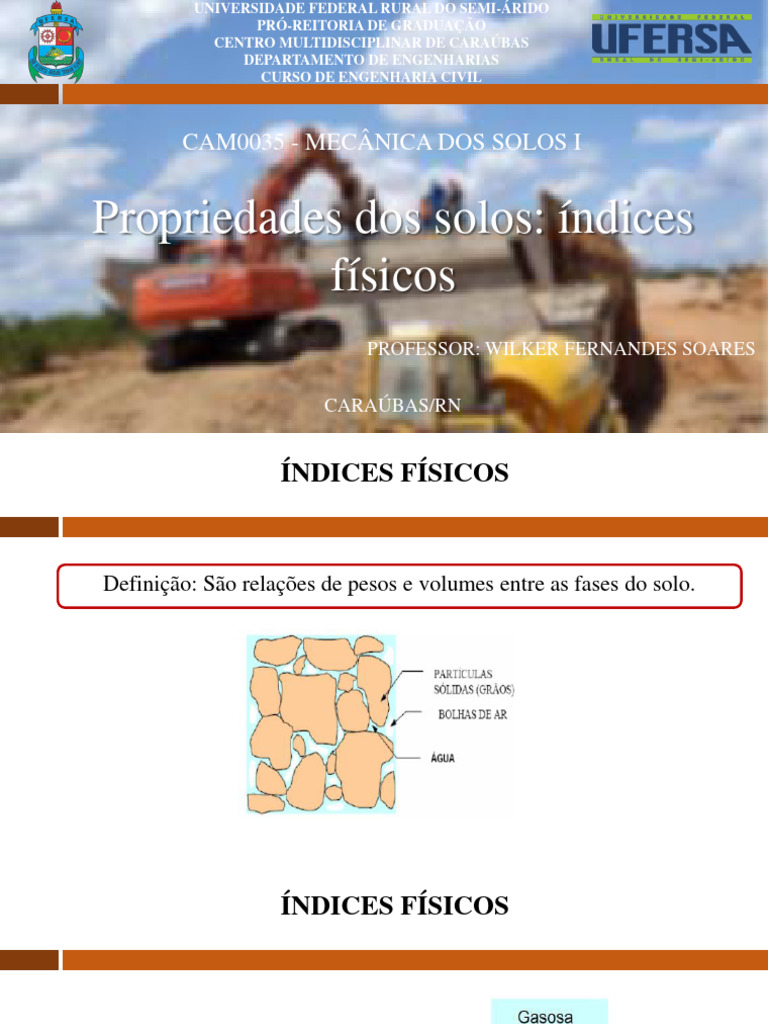 Mecnica Dos Solos Ndices Fsicos | PDF | Densidade | Solo