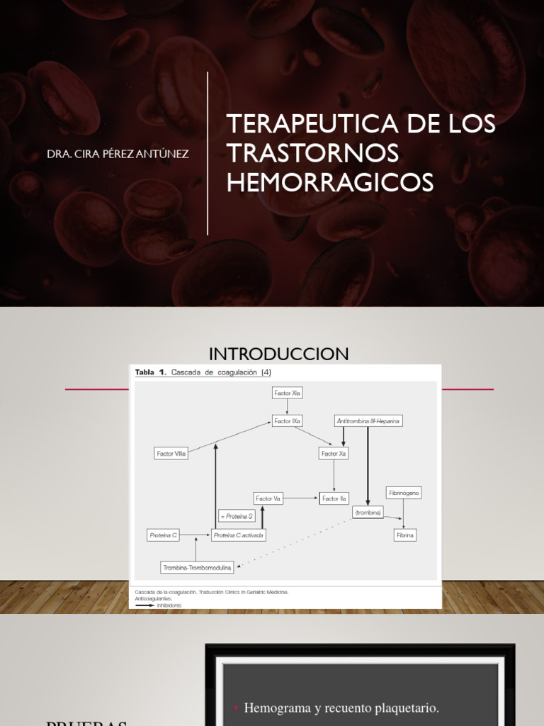 Terapeutica de Los Trastornos Hemorragicos | PDF | Coagulación | Vertebrados