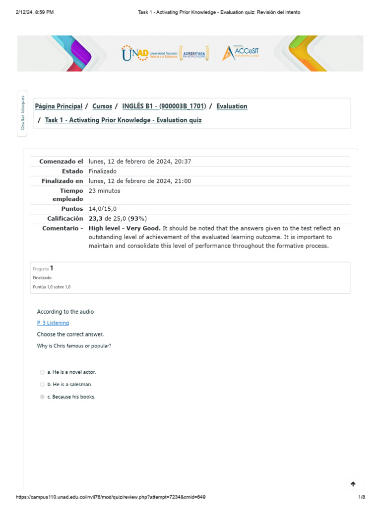 Task 1 - Activating Prior Knowledge | PDF