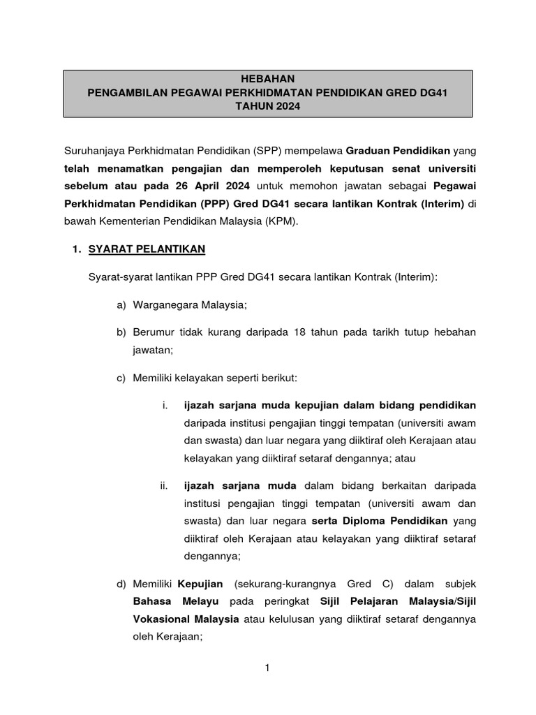 Iklan PPP TETAP Tahun 2024 SPP | PDF