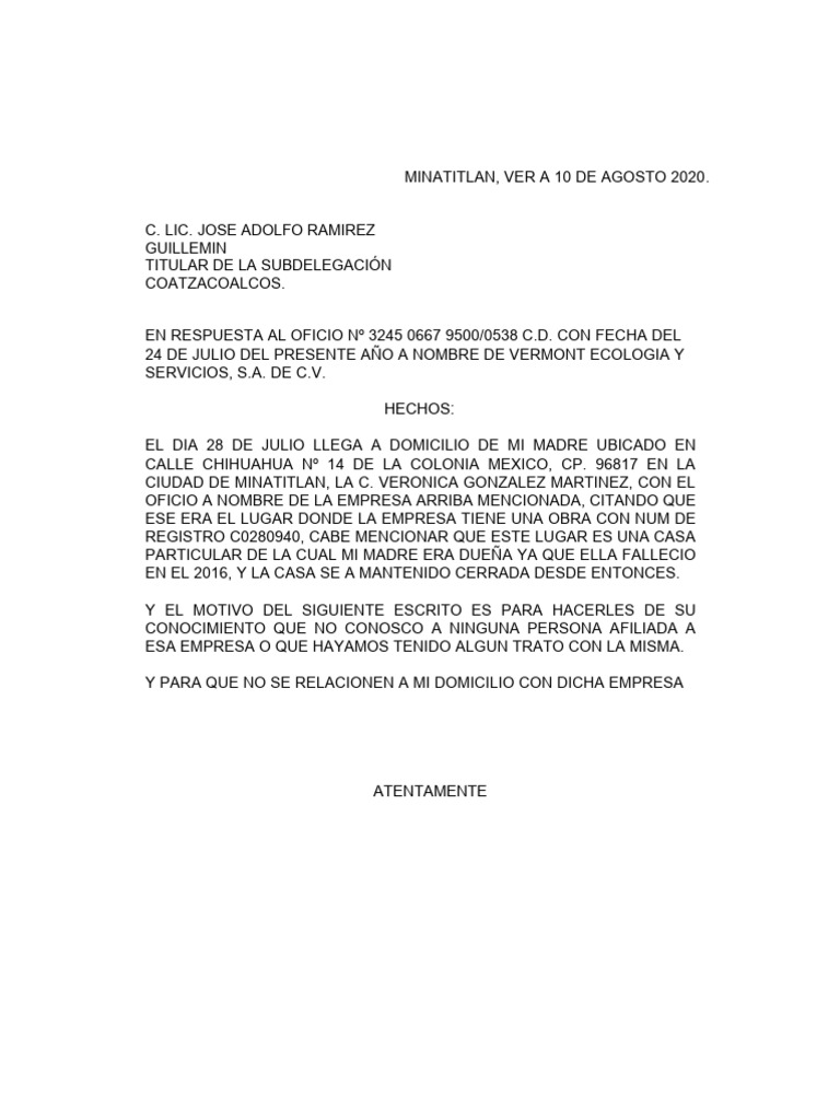 Escrito Libre Imss | PDF