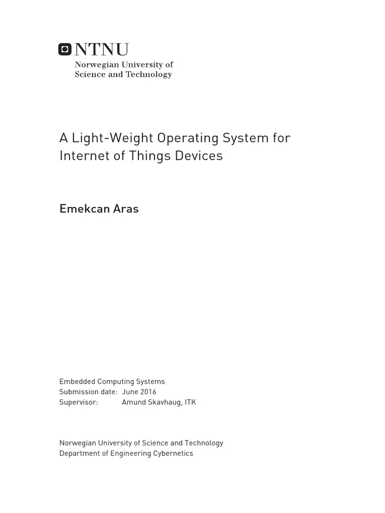 A Light-Weight Operating System For IoT Devices | PDF | System On A Chip | Internet Of Things