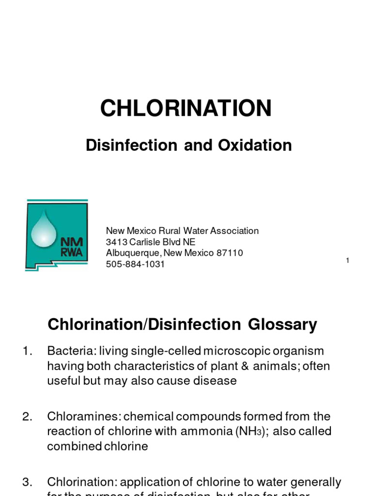 Chlorination, Disinfection and Oxidation | PDF | Chlorine | Pump
