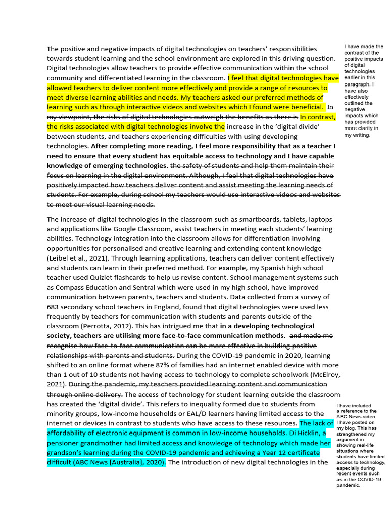 The Positive and Negative Impacts of Digital Technologies On Teachers ...